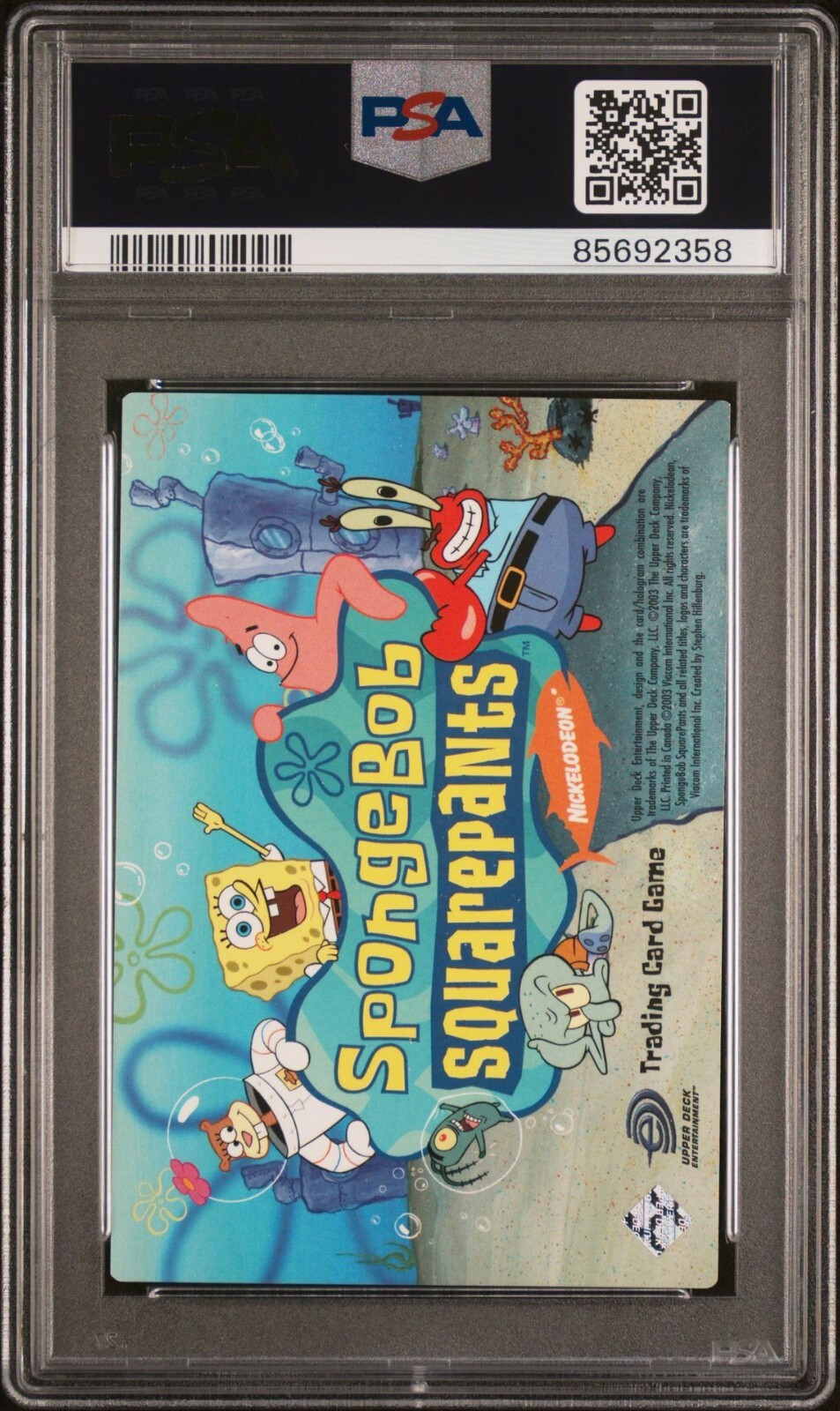 2003 UD Spongebob Squarepants Aquatic Amigos Super Size HOLO SCR PSA 10 ...