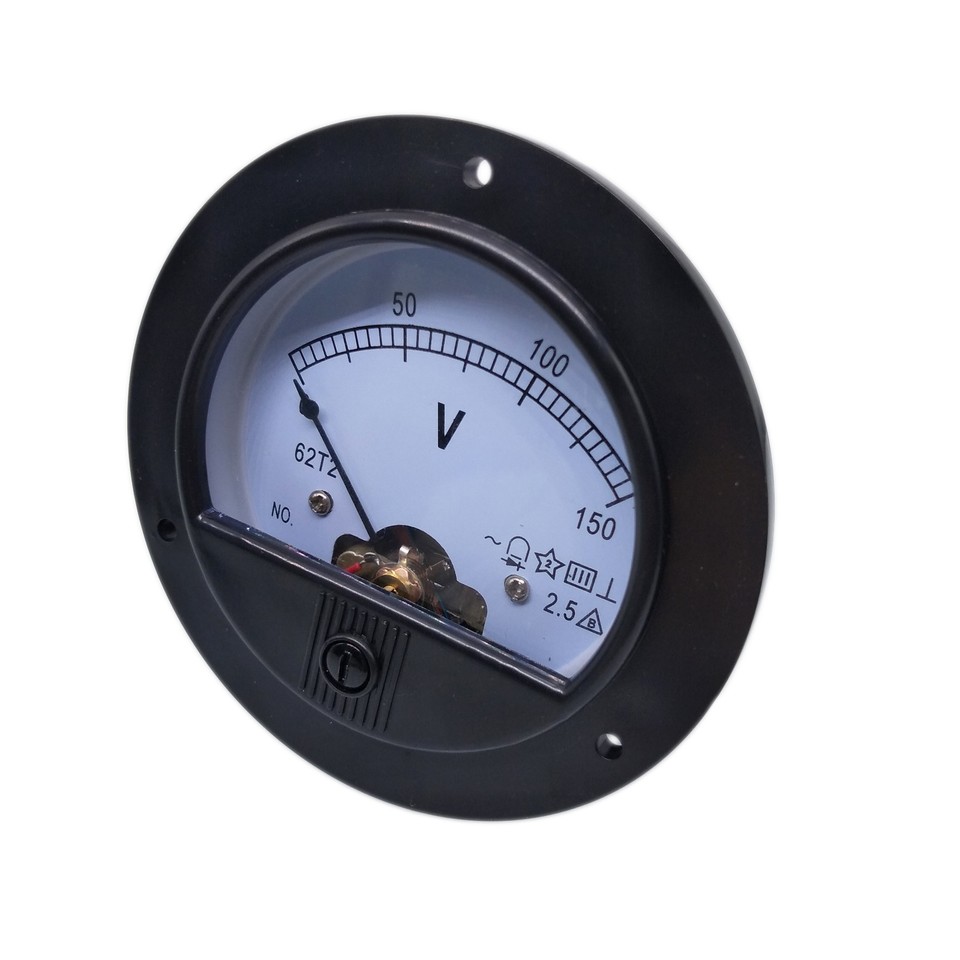 US Stock AC 0 ~ 150V Round Analog Volt Pointer Needle Panel Meter ...