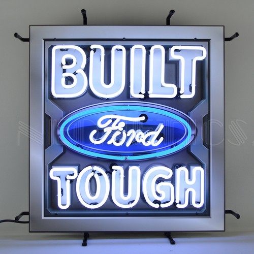 Built Ford Tough Neon Sign F-150 Truck F100 F-350 Mustang Garage wall ...