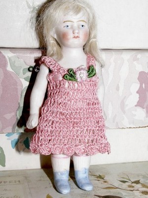 Antique Doll Dress for 4" Miniature Mignonette / Picolette Doll | eBay