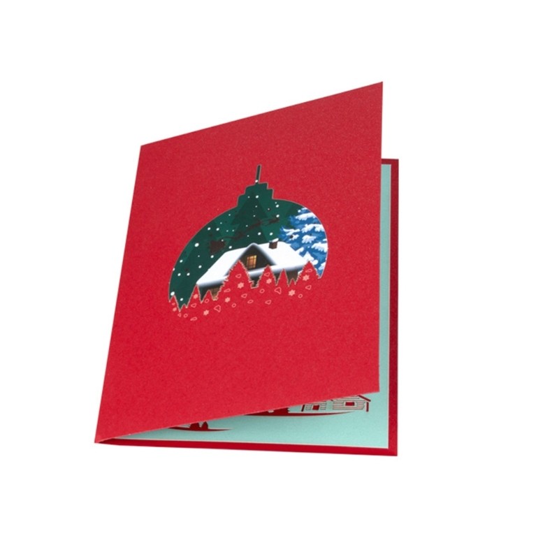 Foldable Christmas Popup 3D Card with Envelope Handmade Greeting Card ...