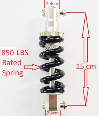 MTB BIKE DUAL SUSPENSION REAR SPRING SHOCK, 150mm 750/850LBS RATED ...