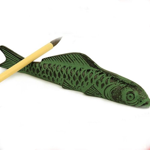 Japan Iron Koi Carp Fish Shape Paperweight Brush Rest Calligraphy ...