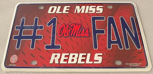 Ole Miss #1 Fan Booster License Plate Rebels University of Mississippi ...