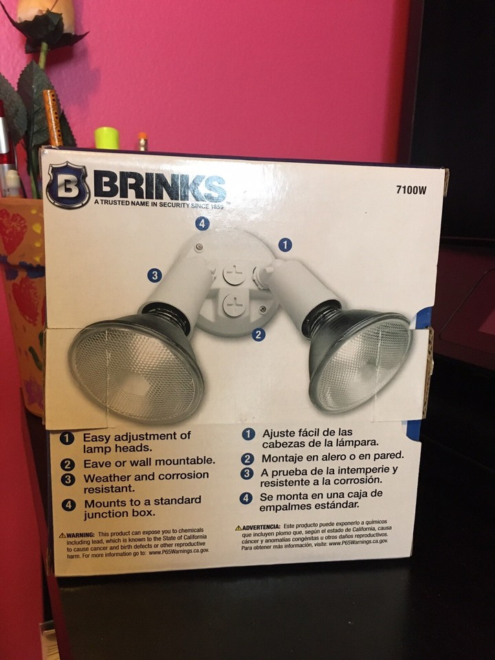 Brinks Flood Security Light / White/ 7100W / Two Heads | eBay