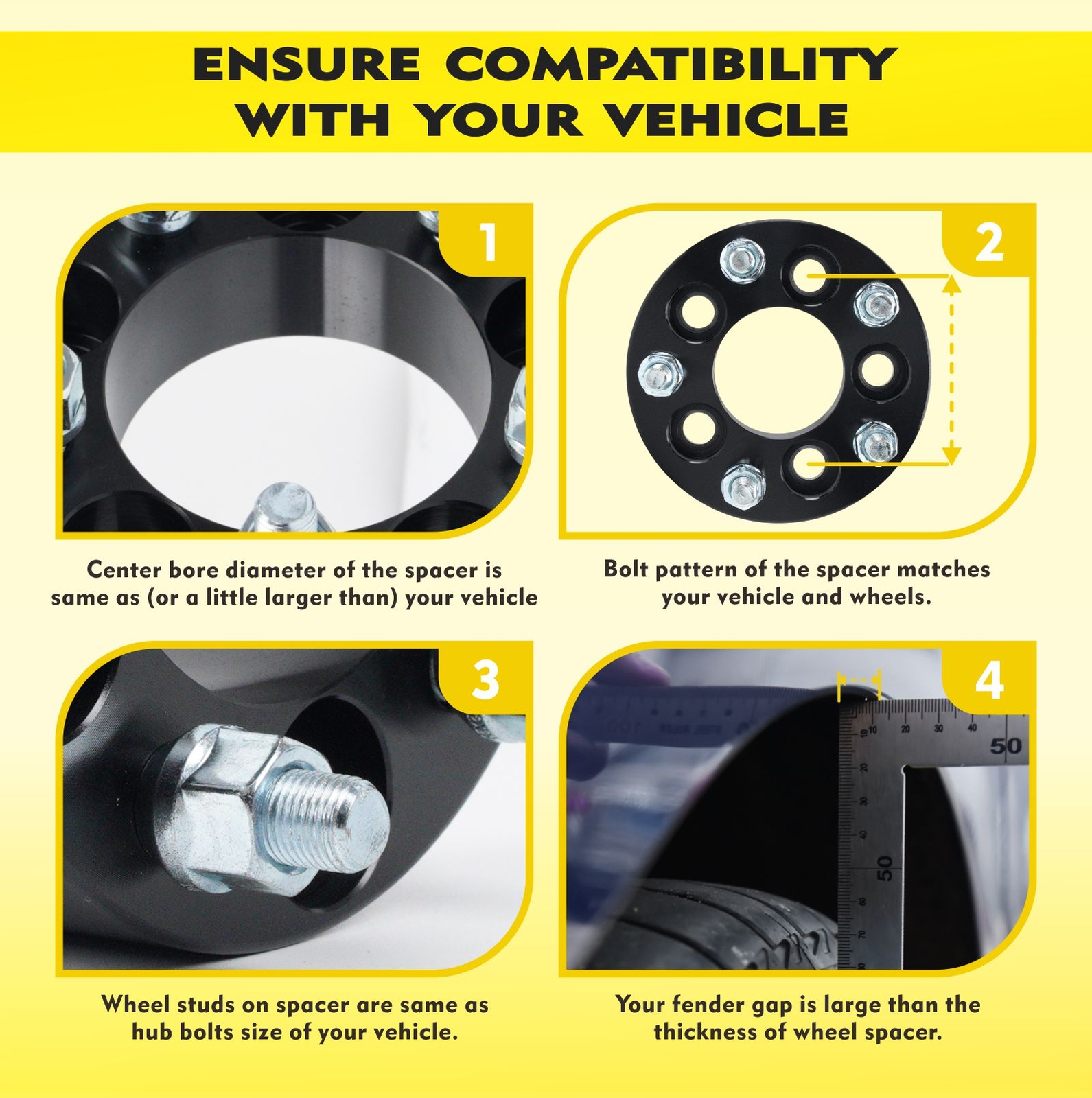 For Chevrolet Corvette Camaro 5x4.75 M12x1.5 87.1mm 2PC 1 Inch Wheel Spacers | eBay