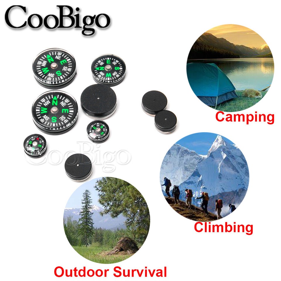 Mini Button Compass Clear Liquid filled Small Portable Outdoor Kit 12 ...