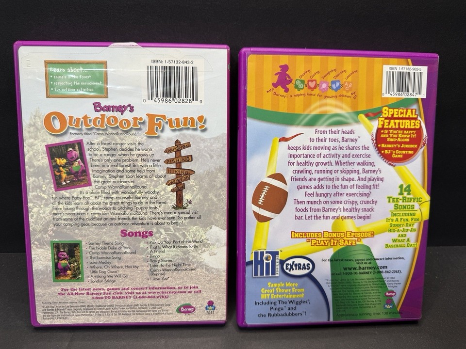 Barney DVD Lot of 2 Outdoor Fun & Ready Set Play Kids Children’s | eBay