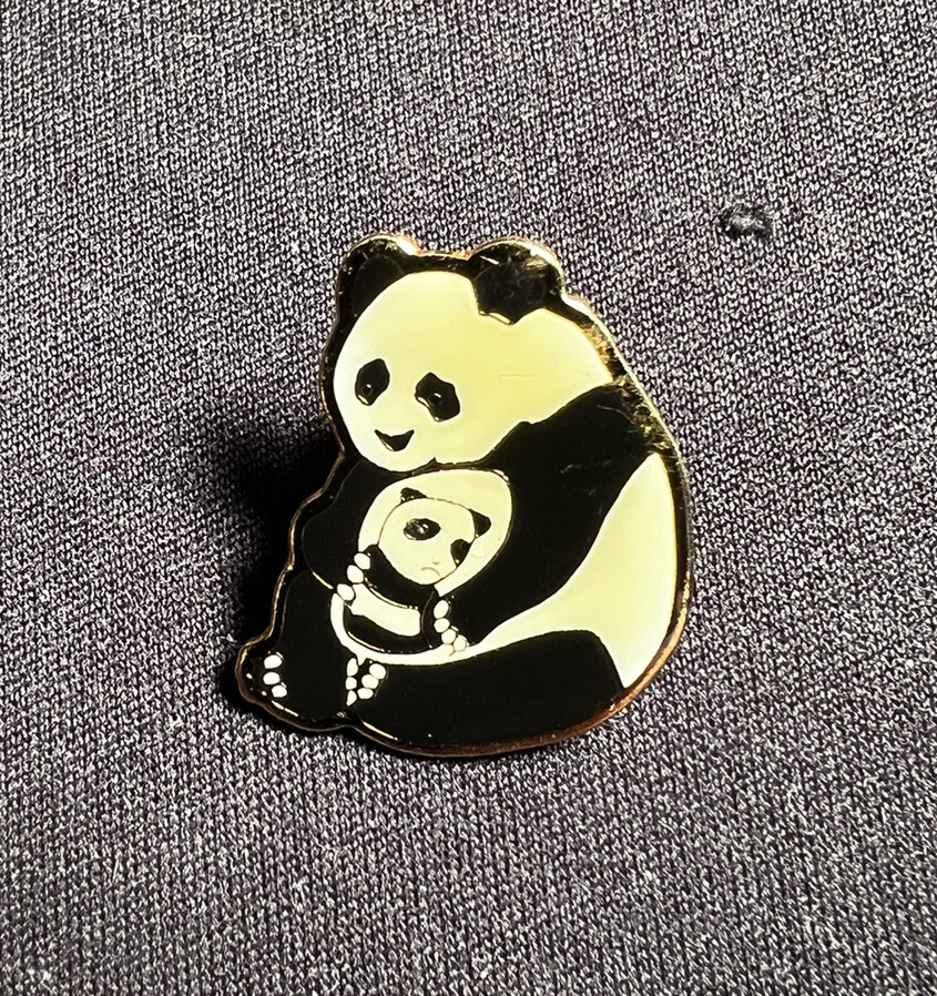 Vintage Lapel Enamel Pin Panda Bear & Baby | eBay
