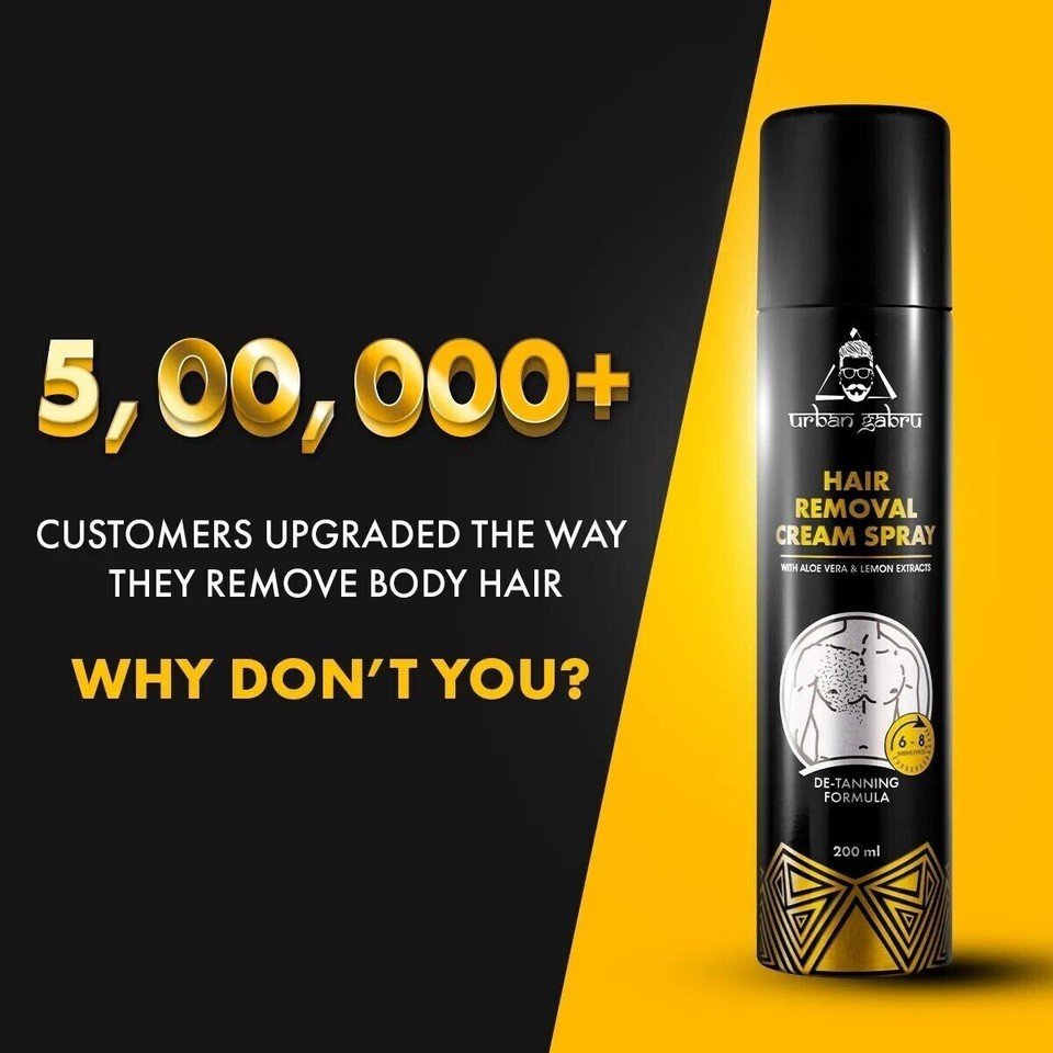 Urban Gabru Hair Removal cream Spray Painless Body Hair Removal spray ...