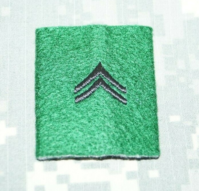 Military Patch US Army Corporal CPL / E-4 Green Leadership Tab Jacket ...