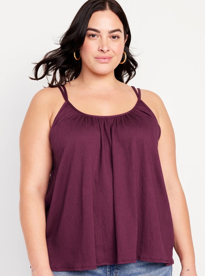 Old Navy Women’s Strappy Tie-Back Tank Top Dark Mauve Burgundy Size 4X ...