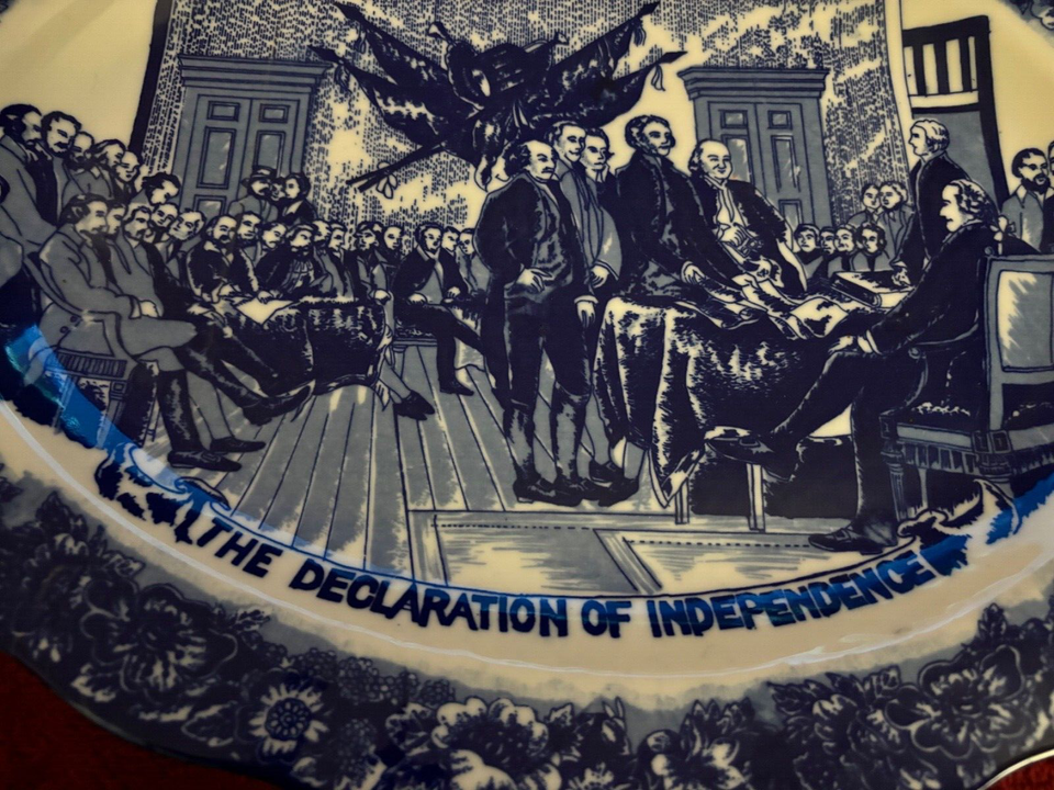 Vintage Liberty Blue- Declaration of Independence Flow Blue 18x14 ...