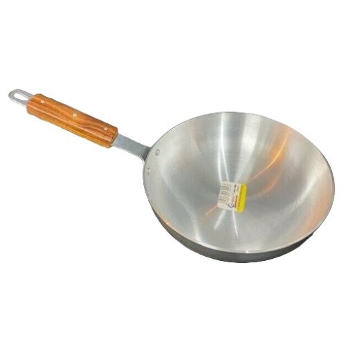 Klassic 24cm Heavy Duty Round Cooking Frying Pan Flat Base/Wooden ...