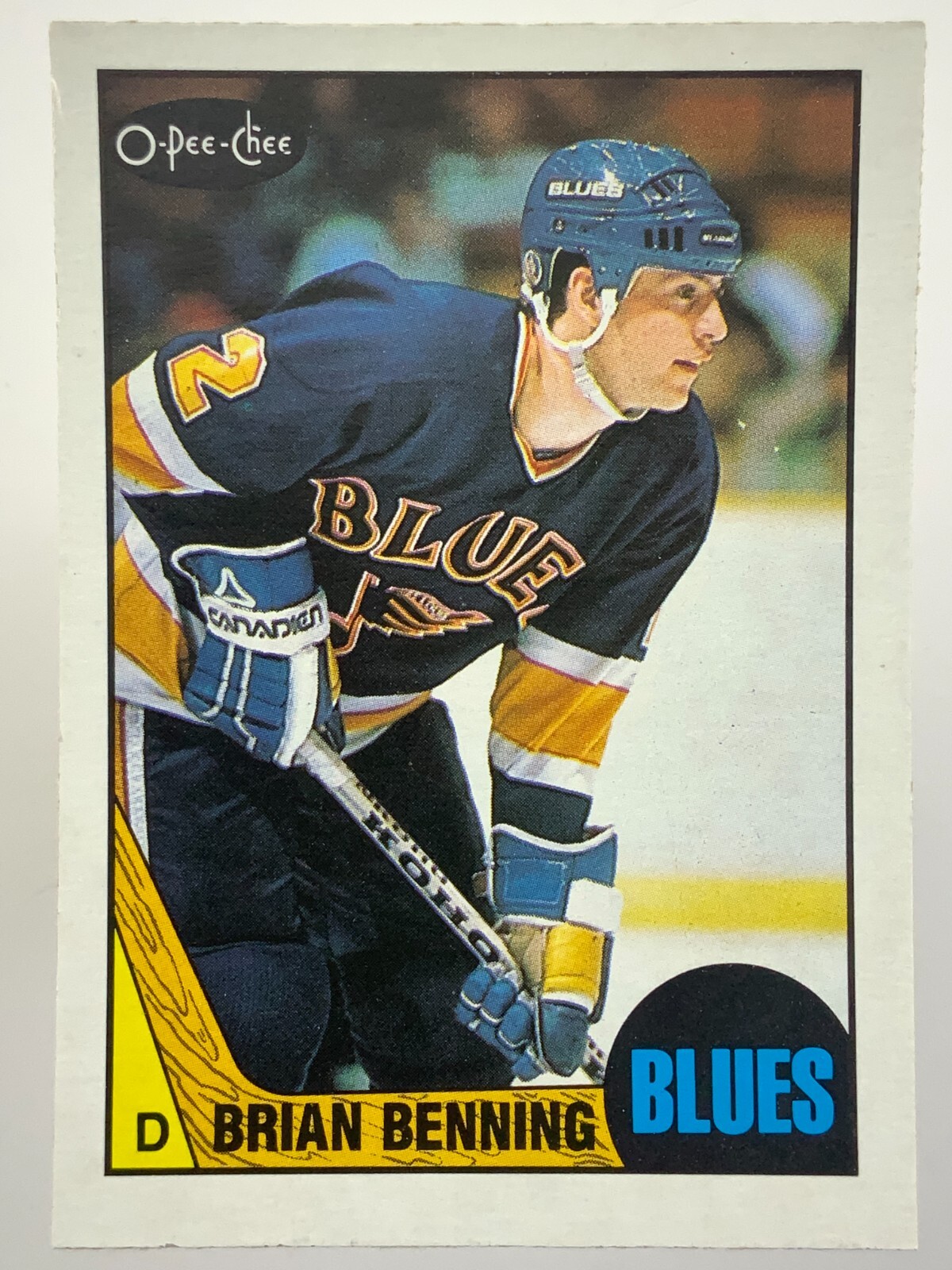 1987-88 Brian Benning St. Louis Blues 122 OPC O-Pee-Chee Hockey Card ...