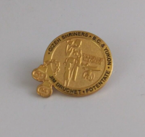 Vintage Gizeh Shriners B.C. & Yukon Jim Druchet Potentate Lapel Hat Pin ...