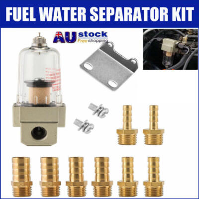 NEW FUEL WATER SEPARATOR KIT PRE FILTER IN LINE FUEL FILTER UNIVERSAL ...