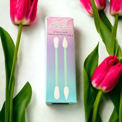 ARIA Beauty Reusable Makeup Silicone Swabs with Carrying Case in Green ...