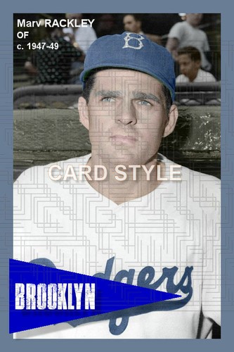 Marv Rackley - c. 1947-49 Brooklyn Dodgers - choose a size - colorized ...