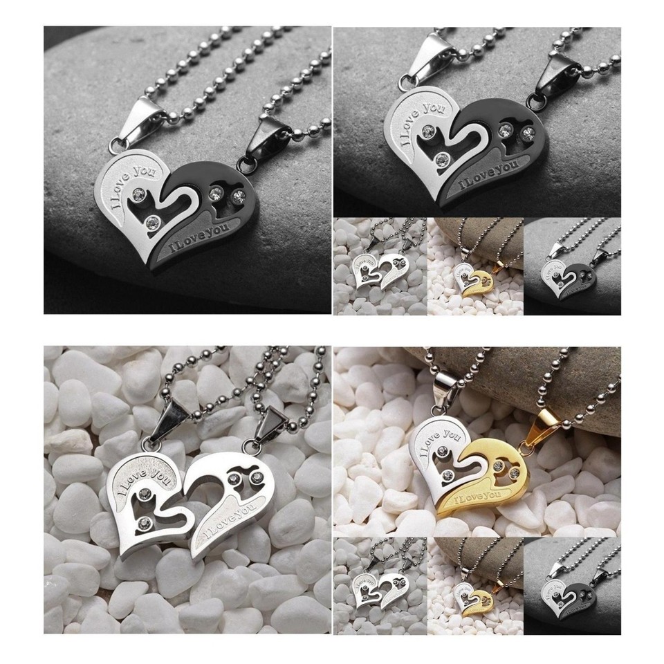 Pendants Necklaces Alloy Material Broken Heart Necklaces Friendship ...
