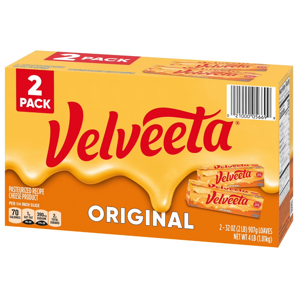Velveeta Original Pasteurized Cheese Loaf 32 oz., 2 ct. Smooth Melting ...