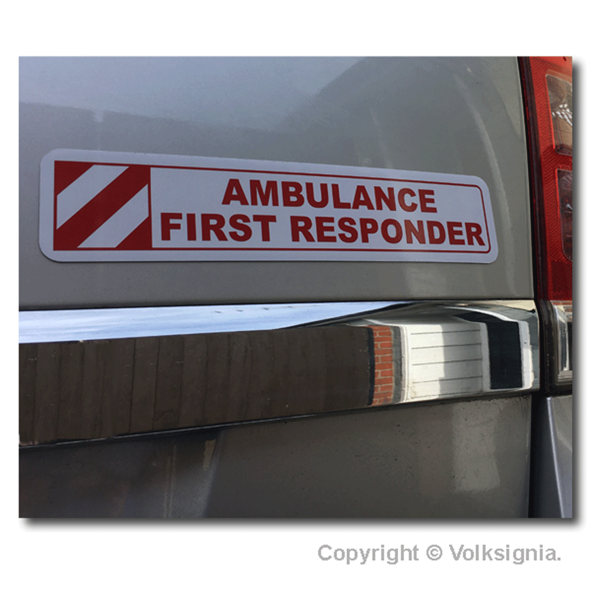 Ambulance First Responder Sun Visor sign Green Text on White with SOL ...