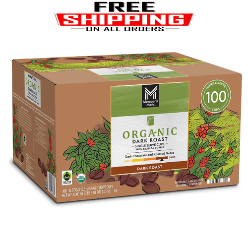Member's Mark Organic Dark Roast Coffee Pods, 100 ct. - Picture 1 of 3