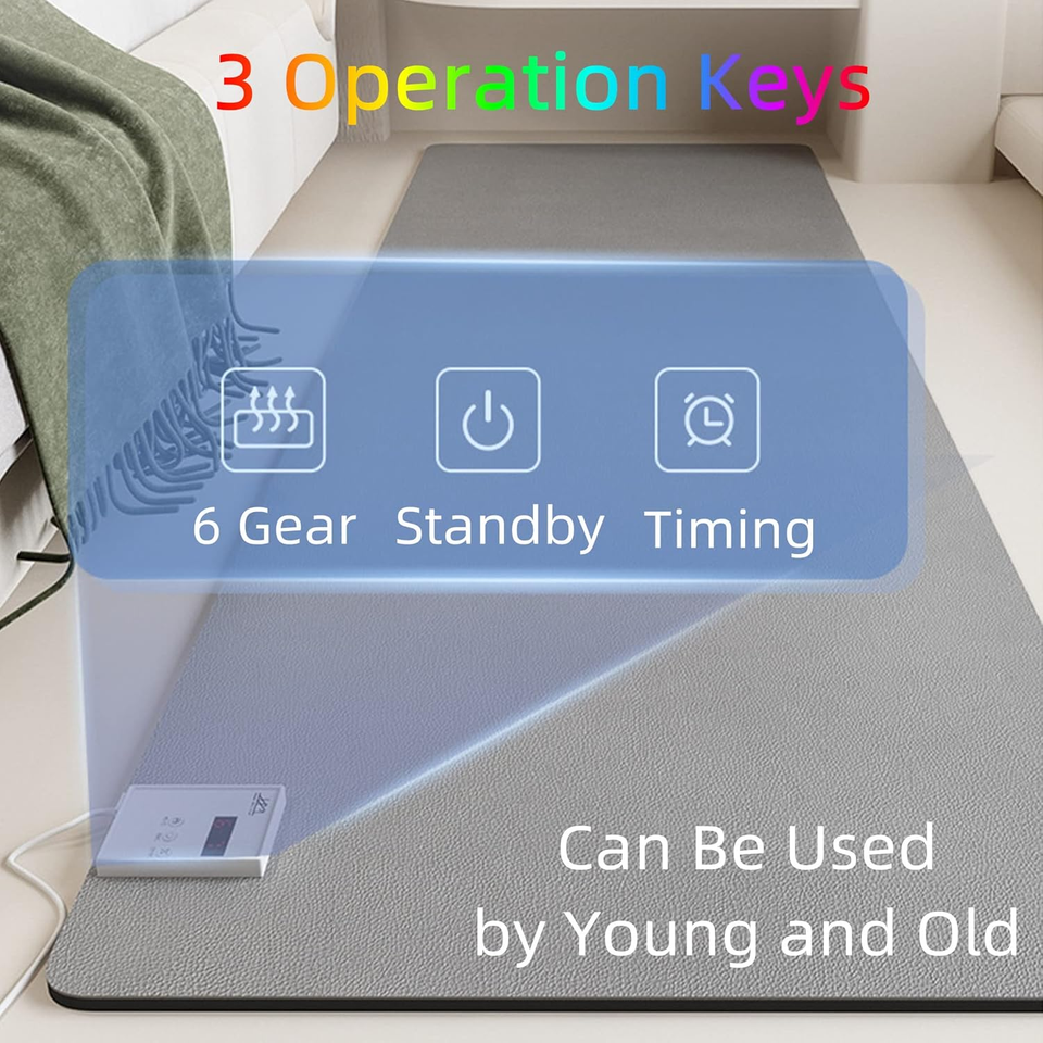 Infrared Radiant Floor Heater, Electric Heated Area Rug, Electric ...