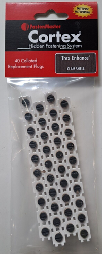 40 COLLATED FASTENMASTER CORTEX TREX ® CLAM SHELL PLUGS COMPOSITE ...