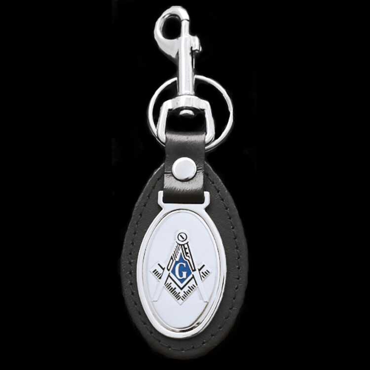 Masonic Leather Key Fob Keychain Mason Key Ring | eBay