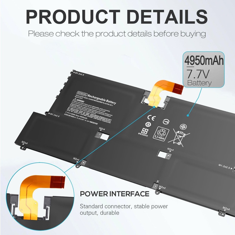 SO04XL Battery For HP Spectre 13-v000 844199-855 HSTNN-IB7J 13-V015TU ...