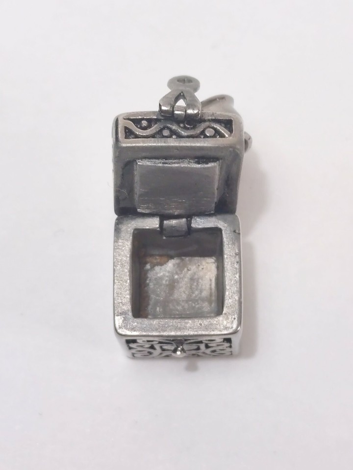Silver Tone Scroll Heart Locket Box Vintage | eBay