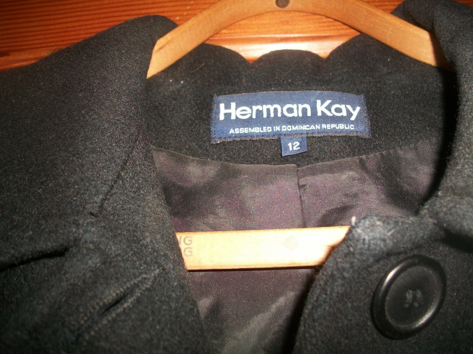 VINTAGE HERMAN KAY BLACK LONG WOOL COAT LINED ~SIZE 12~VGUC | eBay