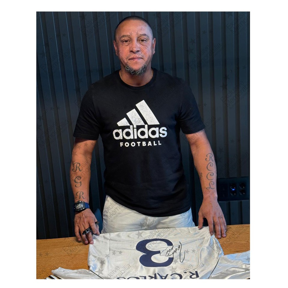 Roberto Carlos Signed Real Madrid 1999-00 Home Soccer Jersey. Superior ...