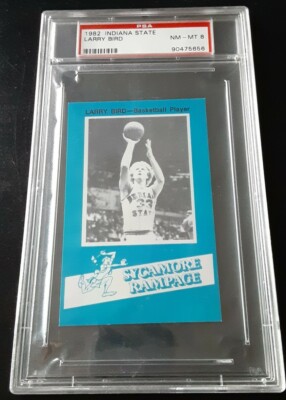 1982 INDIANA STATE SYCAMORE LARRY BIRD Rare Low Pop PSA 8 | eBay