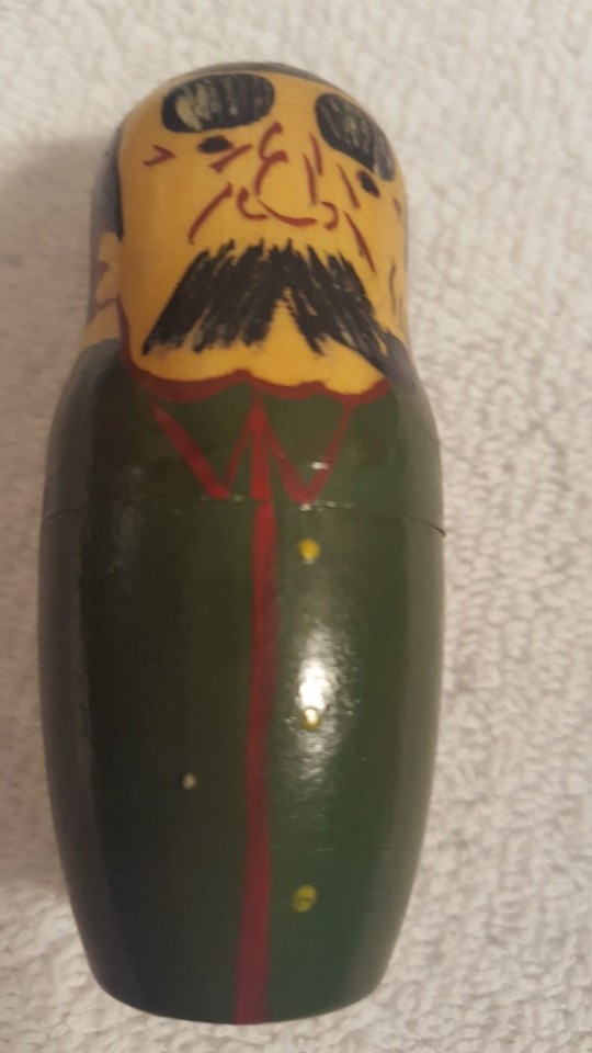 VTG Soviet Nesting Dolls Painted Wooden Communist Leaders Russian Five ...