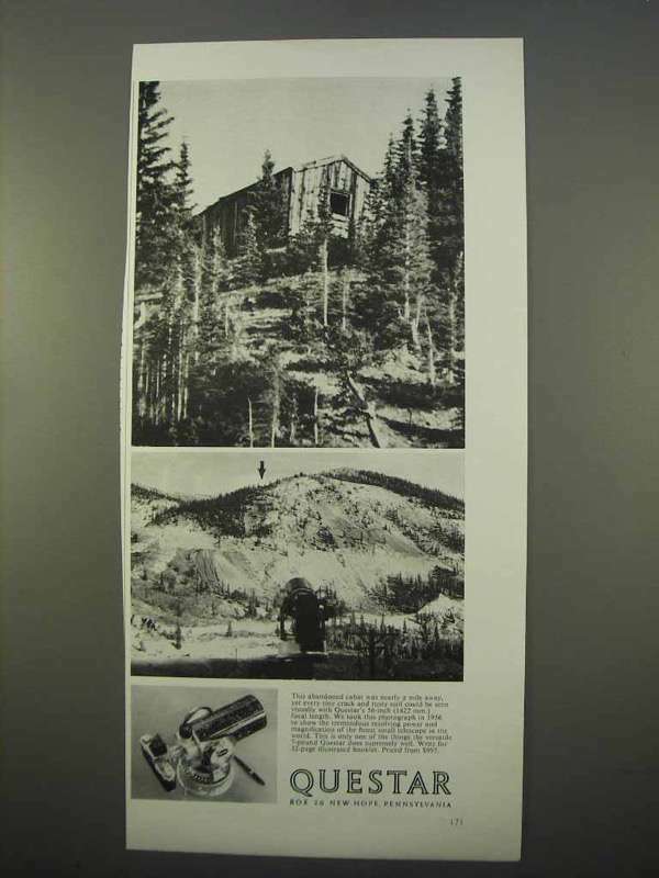 1963 Questar Telescope Ad - Abandoned Cabin | eBay