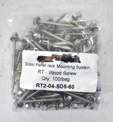 Roof Tech Solar Panel Rack Mounting System RT Wood Screws 100 Pack RT2-04-SD5-60 | eBay