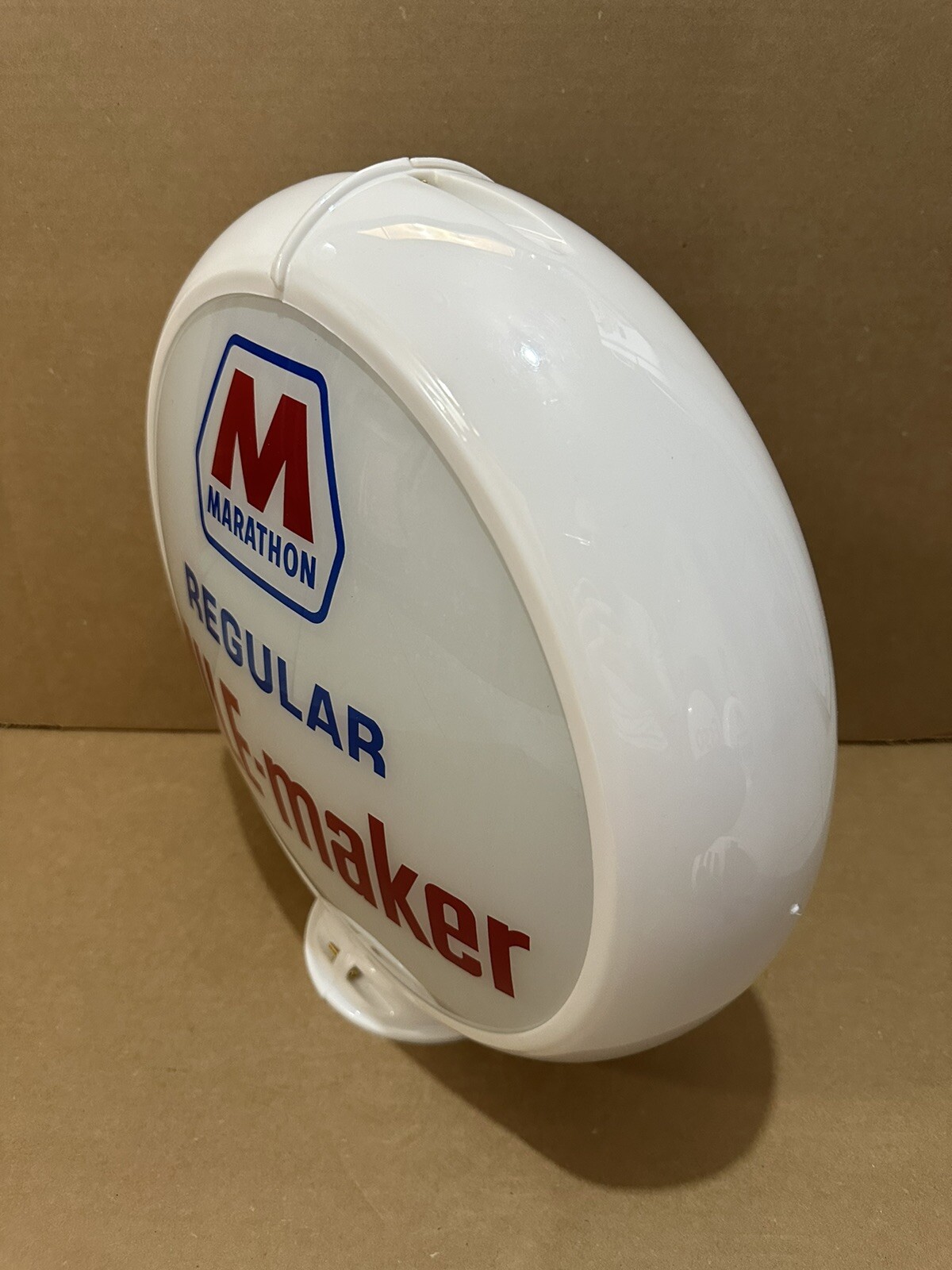 Vintage Marathon Mile Maker Regular Gas Pump Globe Glass Lens Oil | eBay