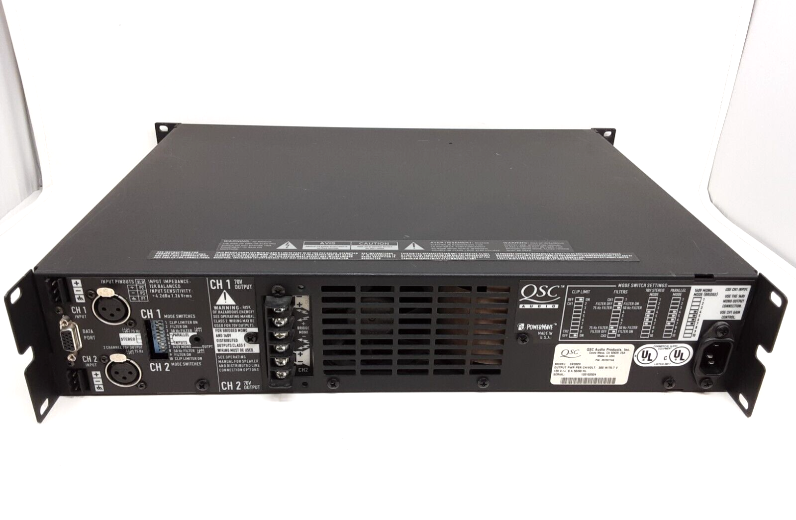 QSC CX302V 300W 2-Channel Direct Output 70V Professional Power ...
