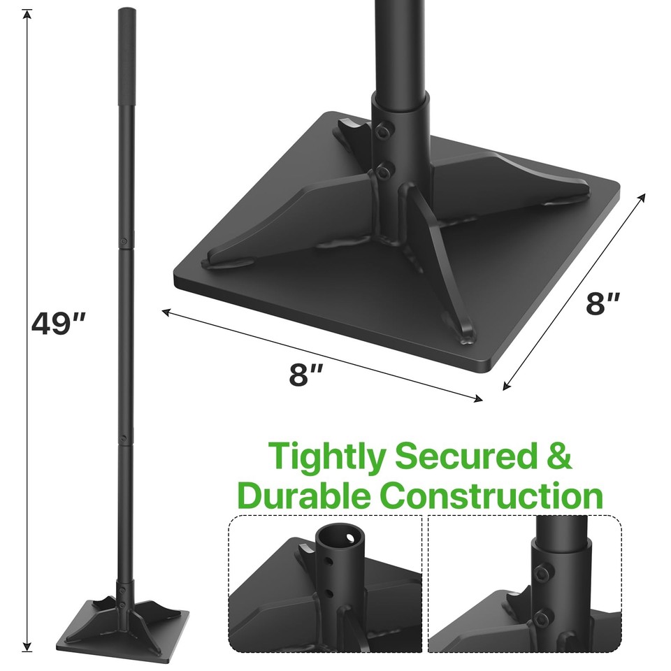 Steel Tamper Tool, 49 inch Hand Tamper with Heavy Duty 8"x8" Metal ...
