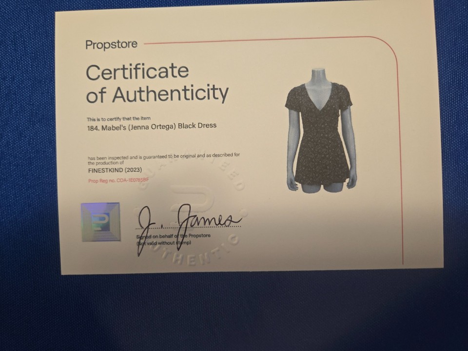 Jenna Ortega Black Dress From The Movie "Finestkind" w/COA | eBay