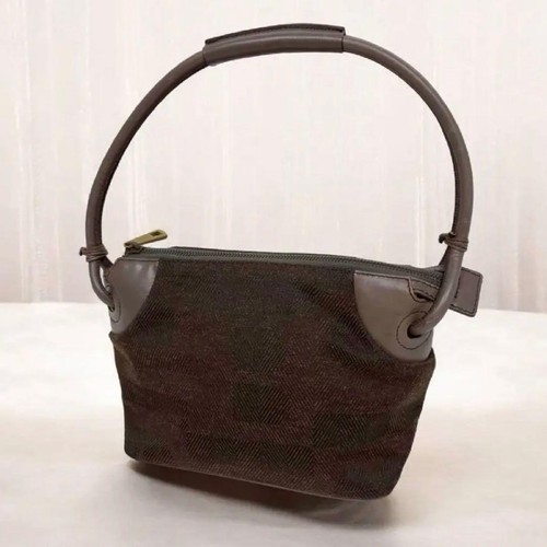 BALLY Handbag Wool Leather Brown Gold Hardware BALLY 25a | eBay