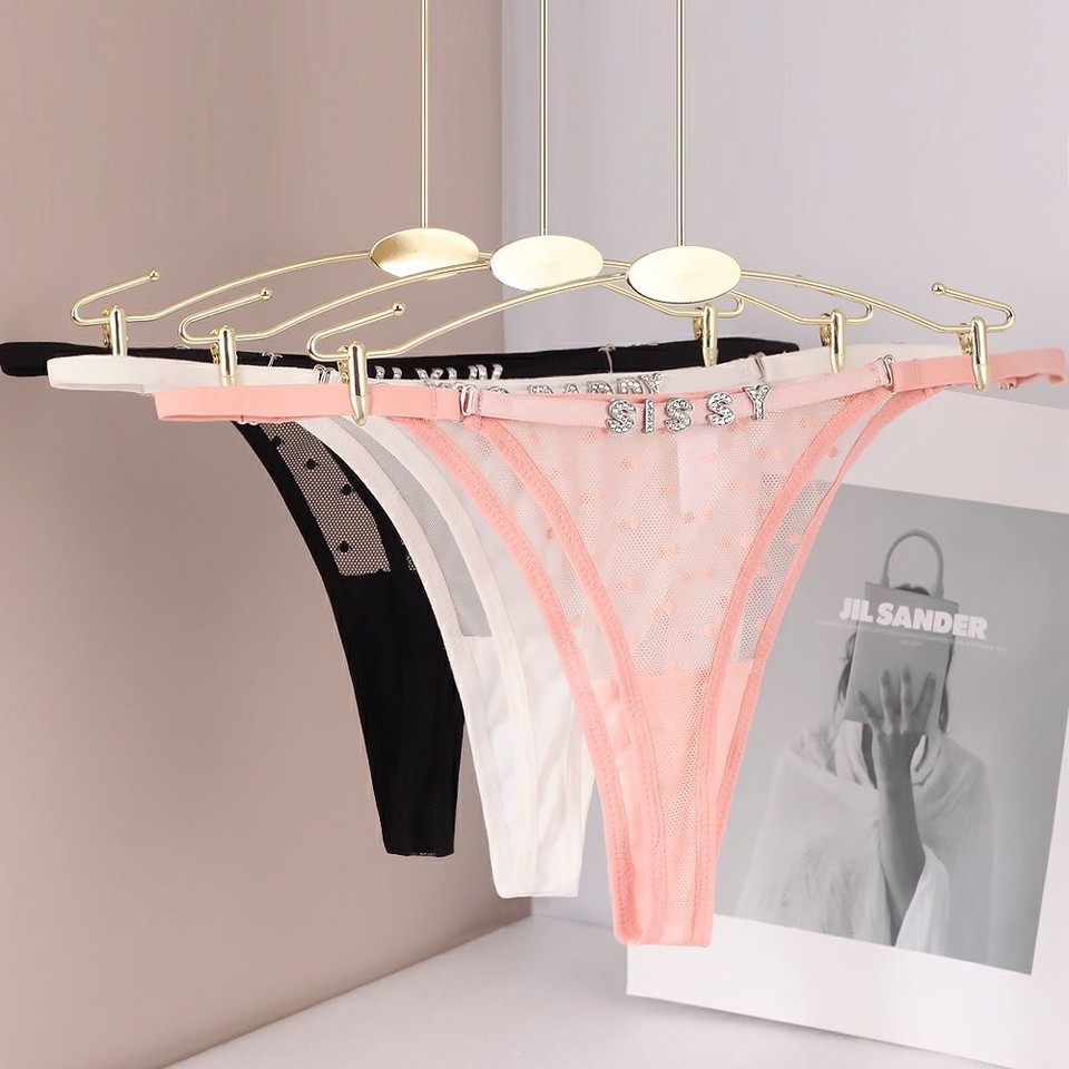 DADDY Thong Panties Adjustable Gift Crystal Letter G-string Underwear ...