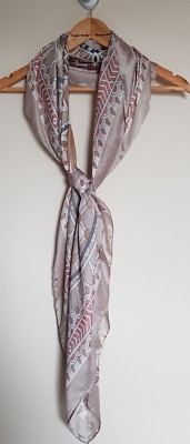 Frank Usher Printed Satin Scarf, Natural, 120x120cm NEW | eBay UK