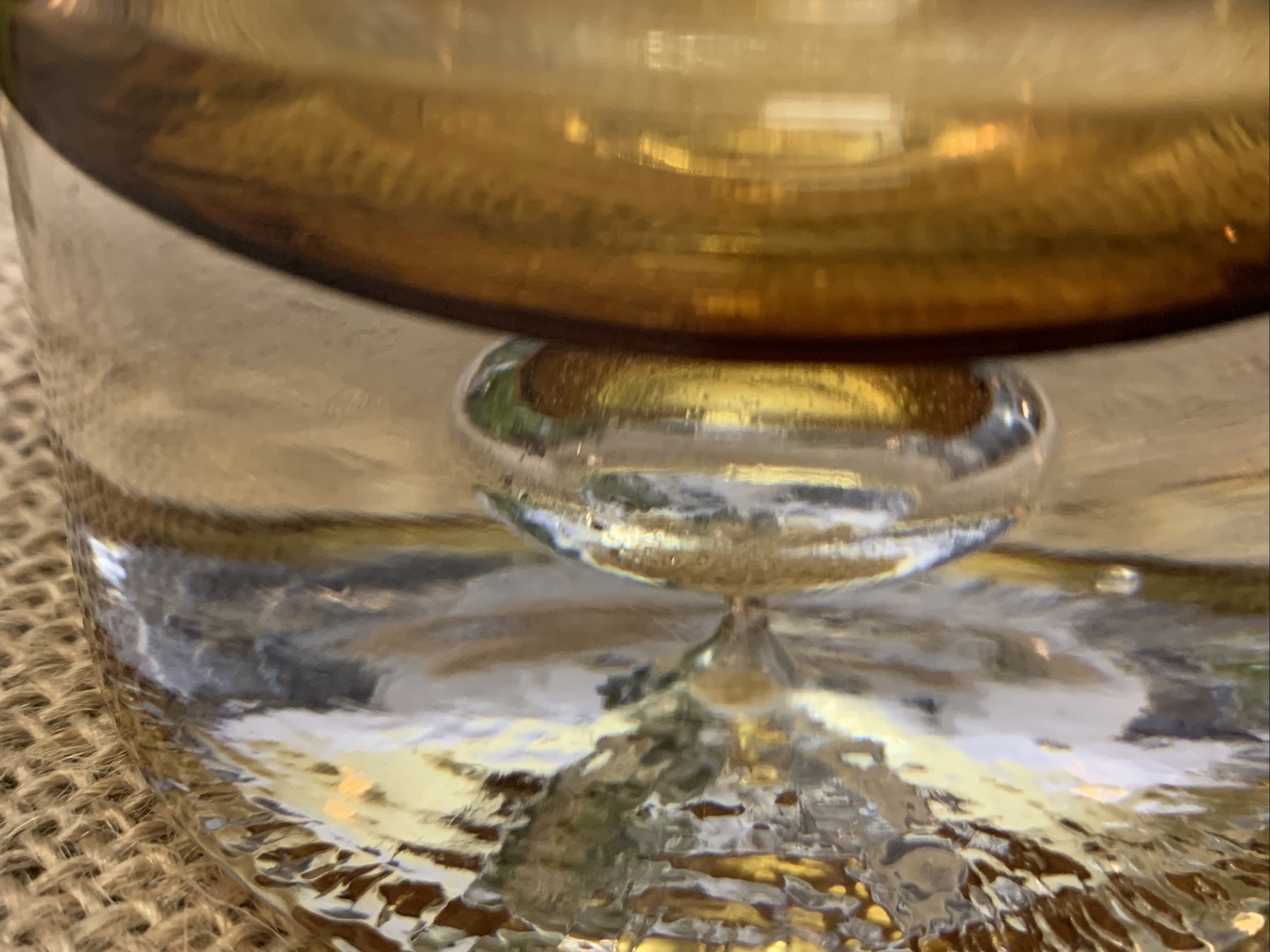 Vintage Amber Krosno Poland Art Glass Suspended Bubble Bottom Vase ...