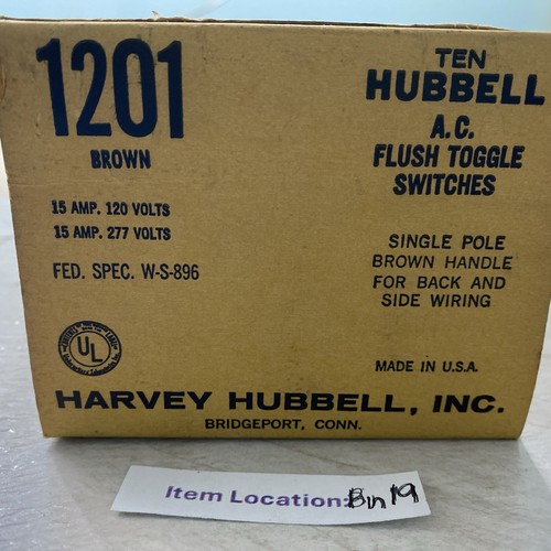 HUBBELL A.C. FLUSH TOGGLE SWITCHES 1201 Lot of 10 | eBay