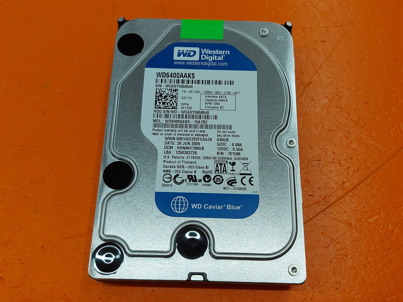 ⭐️⭐️⭐️⭐️⭐️ HDD Hard Drive SATA Desktop 3.5" Caviar Blue WD6400AAKS ...