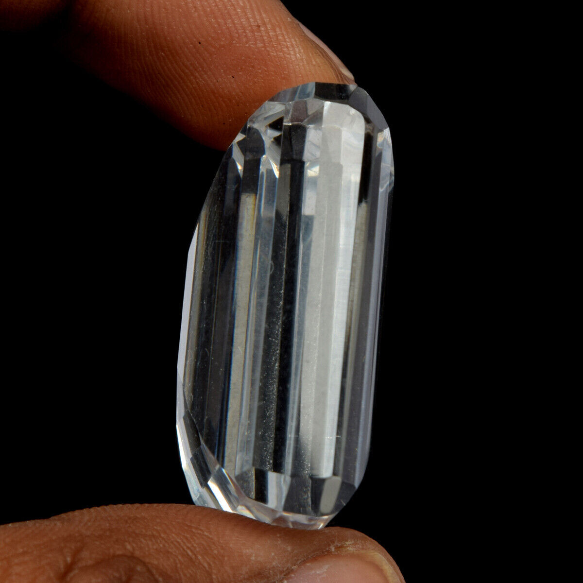 Translucent White Topaz Gemstone Emerald Cut Faceted Topaz 71 Ct Loose ...