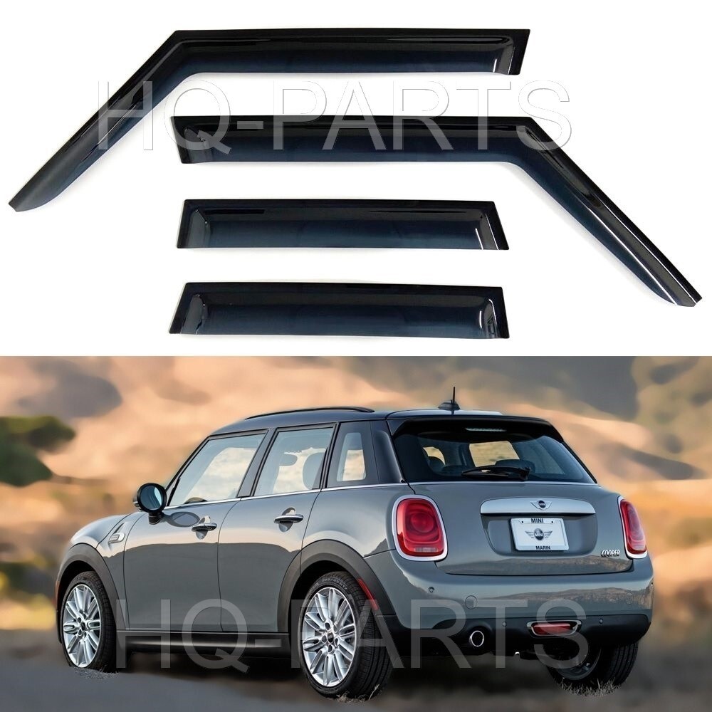 For 15-24 Cooper F55 Smoke Tint Window Visor Sun Wind Rain Guard Vent ...